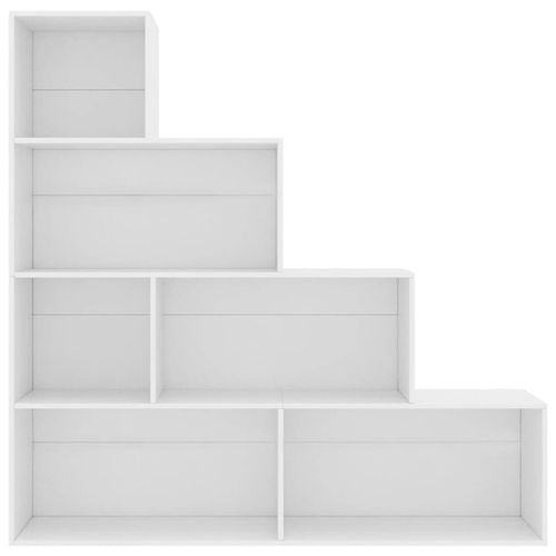 vidaXL Book Cabinet/Room Divider White Engineered Wood Living Room ...