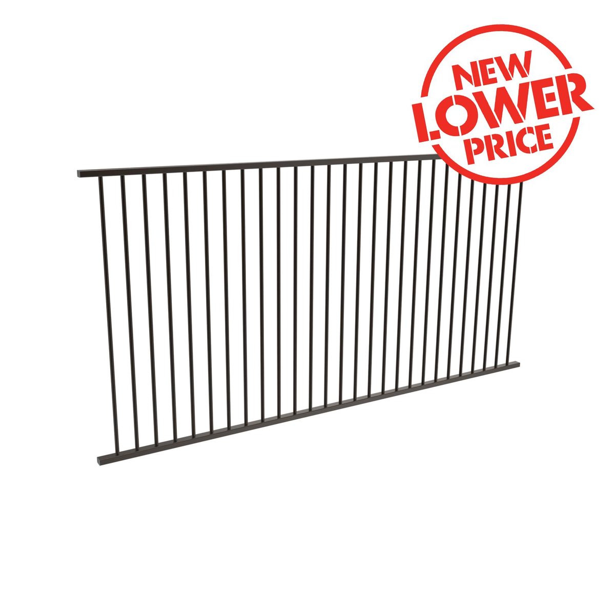 ProtectorAl 2400 x 1200mm Black Aluminium Flat Top Pool Fence Panel ...