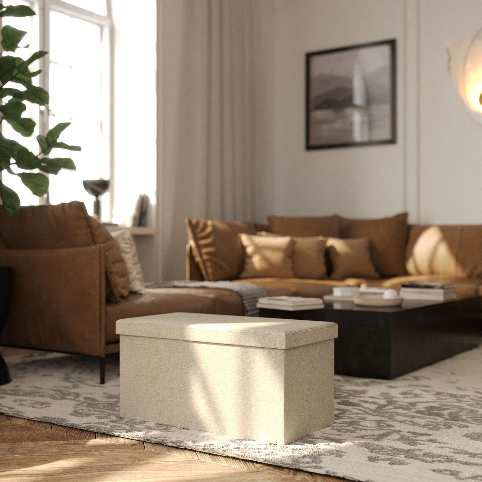 Flexi Storage Living 760 x 380 x 380mm Soft Grey Linen Rectangle ...