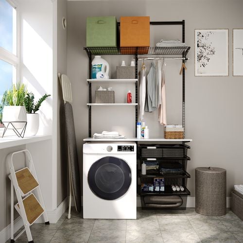 Flexi Storage Home Solutions 350mm Black Double Slot Wire Shelf Bracket ...
