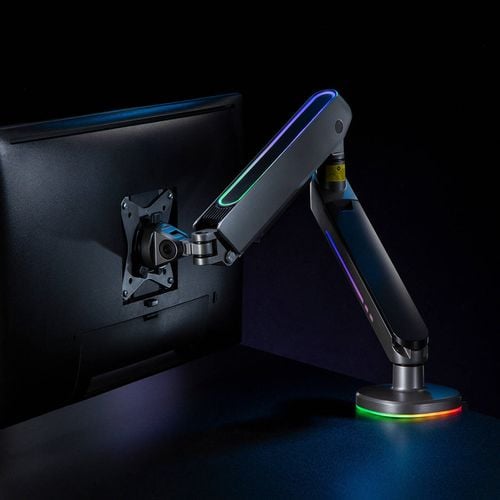 Desky Single LED Monitor Arm - Space Grey - Bunnings Australia