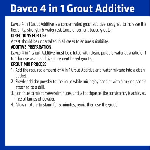 Davco 1L 4 In 1 Grout Additive - Bunnings Australia