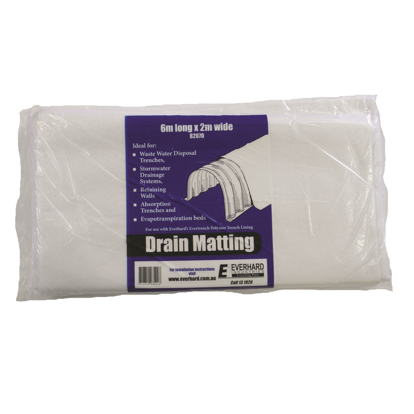 Everhard 2 x 6m White Drain Matting - Bunnings Australia