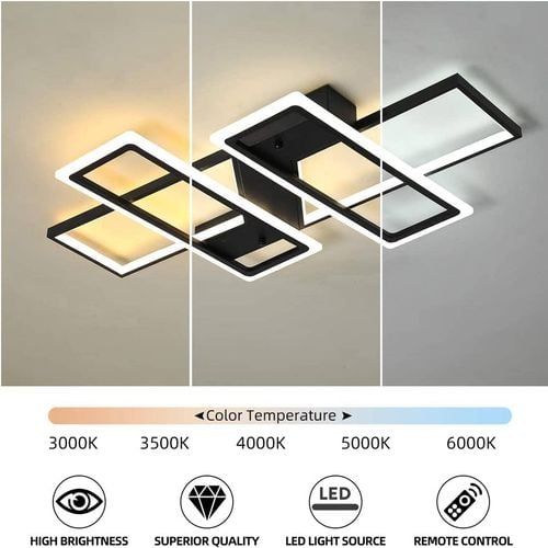 LED Modern Ceiling Light,Chandeleirs, 80W (Black) - Bunnings Australia