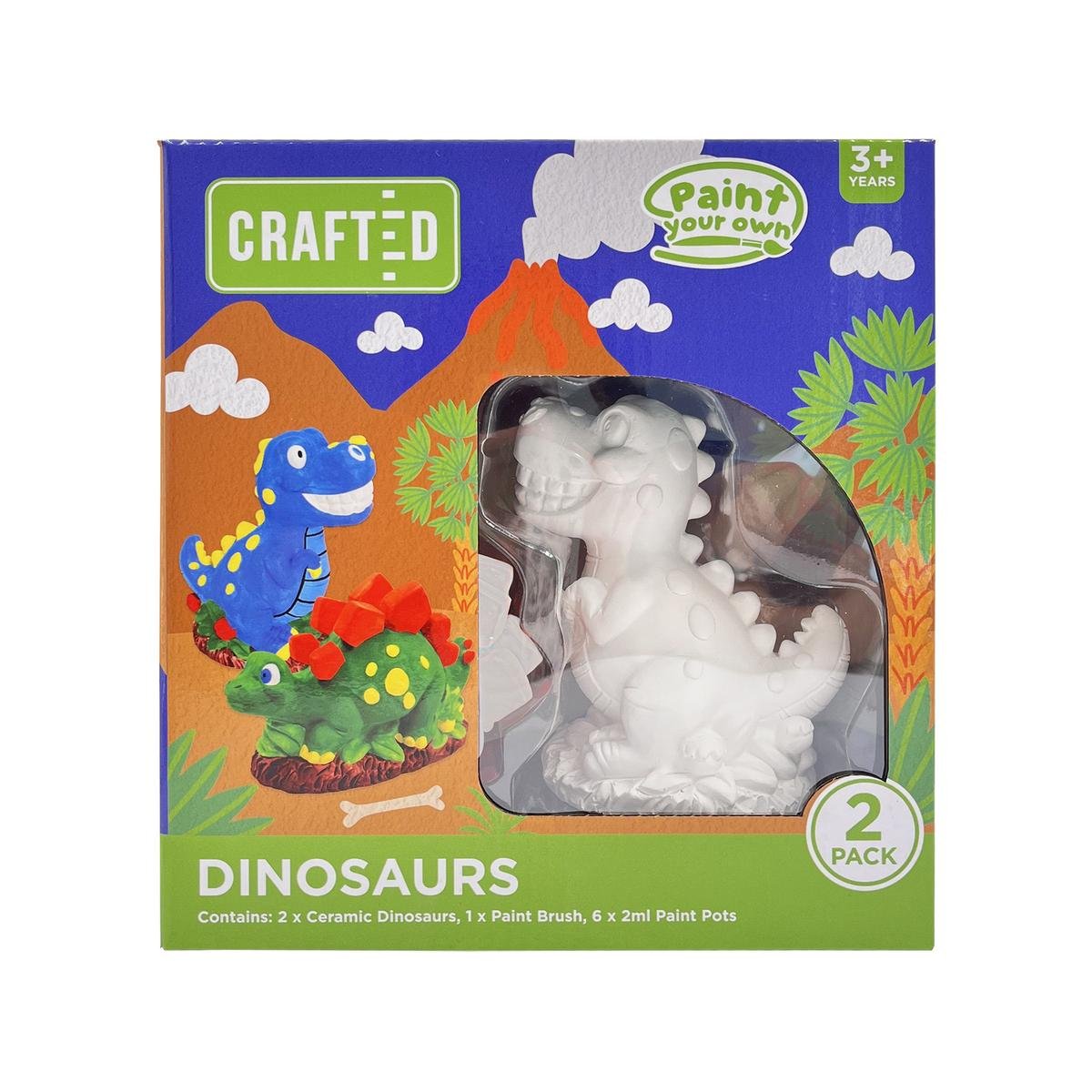 Crafted Paint Your Own Dinosaurs Kit - 2 Pack - Bunnings Australia