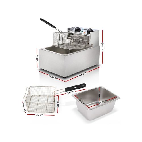 Devanti Electric Deep Fryer Stainless Steel - Bunnings Australia