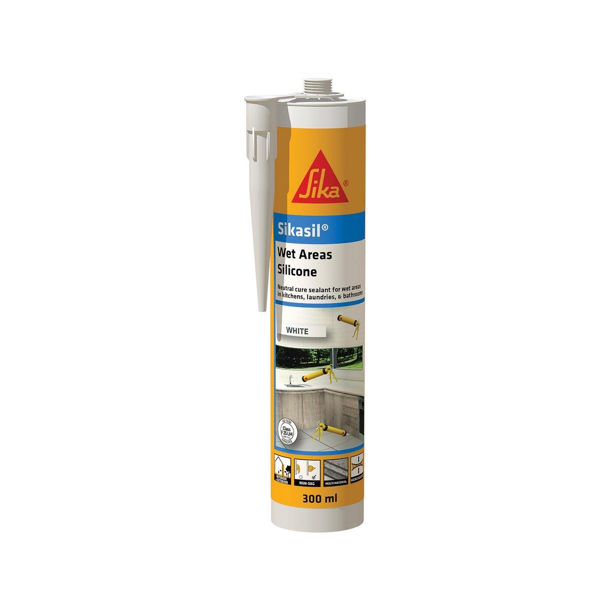 Sika 300ml Sikasil Wet Areas Silicone Sealant - White - Bunnings New ...