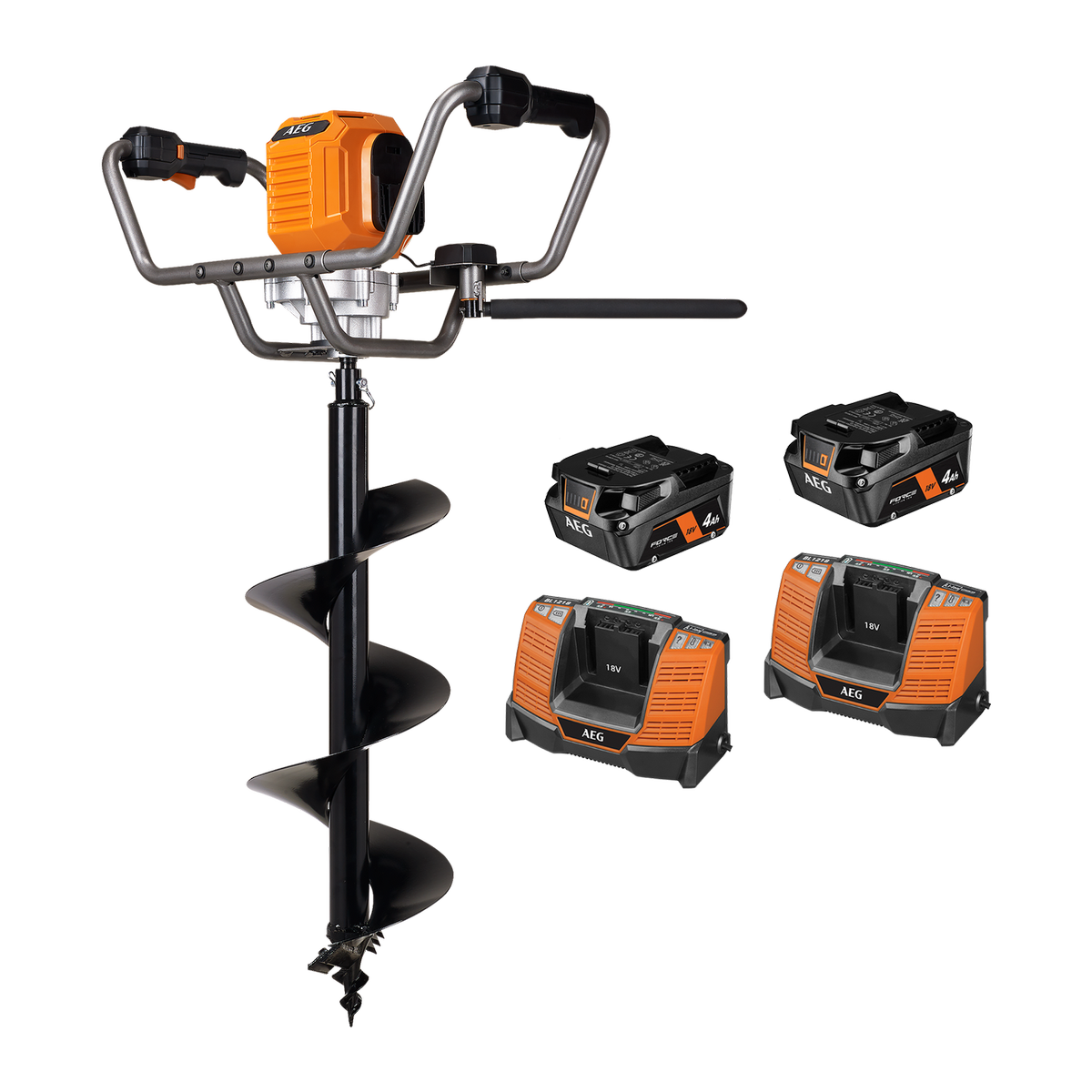 AEG 2 x 18V (36V) 4.0Ah FUSION Post Hole Digger Kit - Bunnings Australia