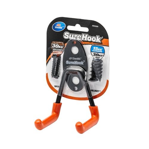 Zenith 15 / 30kg Black SureHook Small Garage U Hook - Bunnings Australia