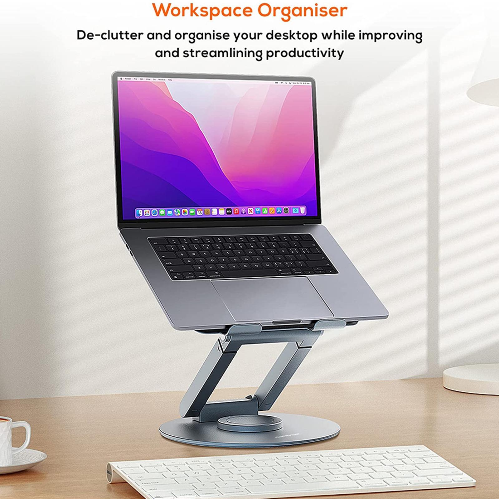 mBeat 360 Degrees Rotating Laptop Stand w/ Height Adjustment Space Grey ...
