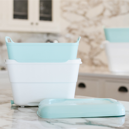 Strucket 4.5L Strainer Bucket with Lid Aqua / White - Bunnings Australia