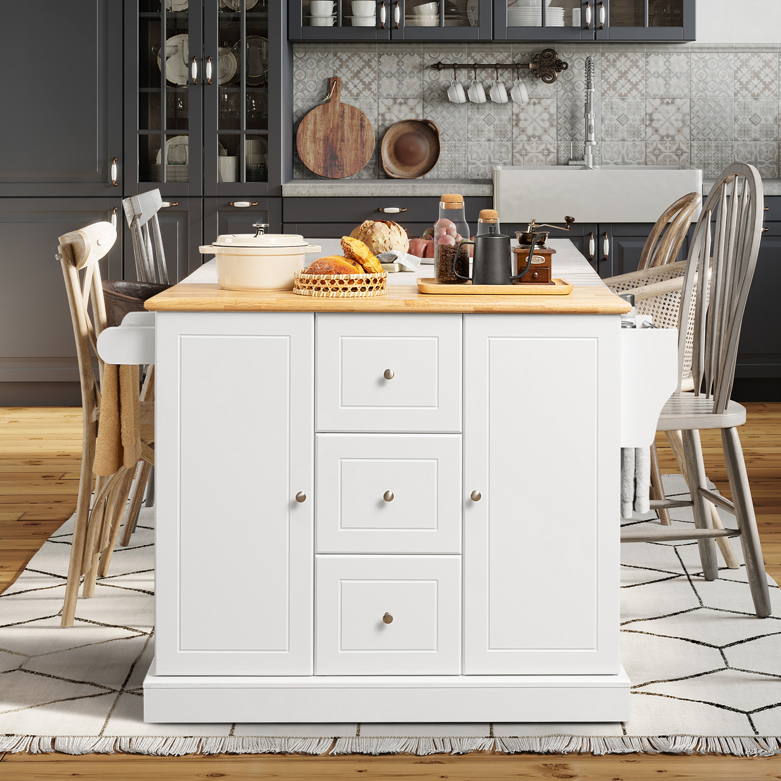 Kitchen Island With Seating Kitchen Island On Wheels With Stainless ...