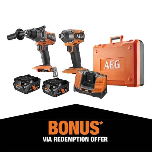 AEG 18V 5.0Ah 2 Piece FUSION Heavy Duty FORCE Kit - Bunnings Australia