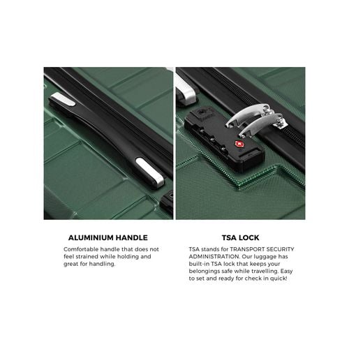 Mazam 3PCS Luggage Suitcase Set TSA Lock Green - Bunnings Australia