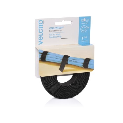 VELCRO Brand ONE-WRAP 19mm x 3m Black Roll - Black - Bunnings Australia