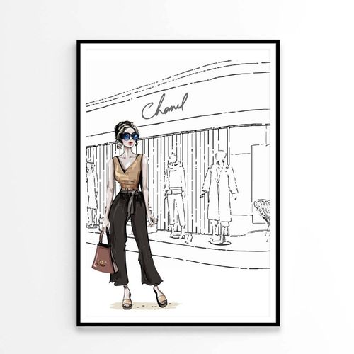 Stylish Girl with Fashion Store Print 100% Australian Made 60x90cm ...