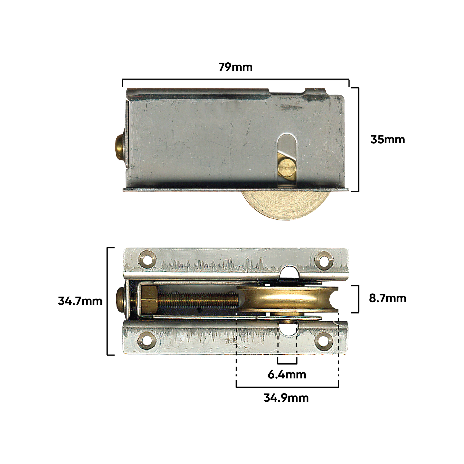 Rolltrak Adjustable Stainless Steel Carriage And Bronze Roller ...