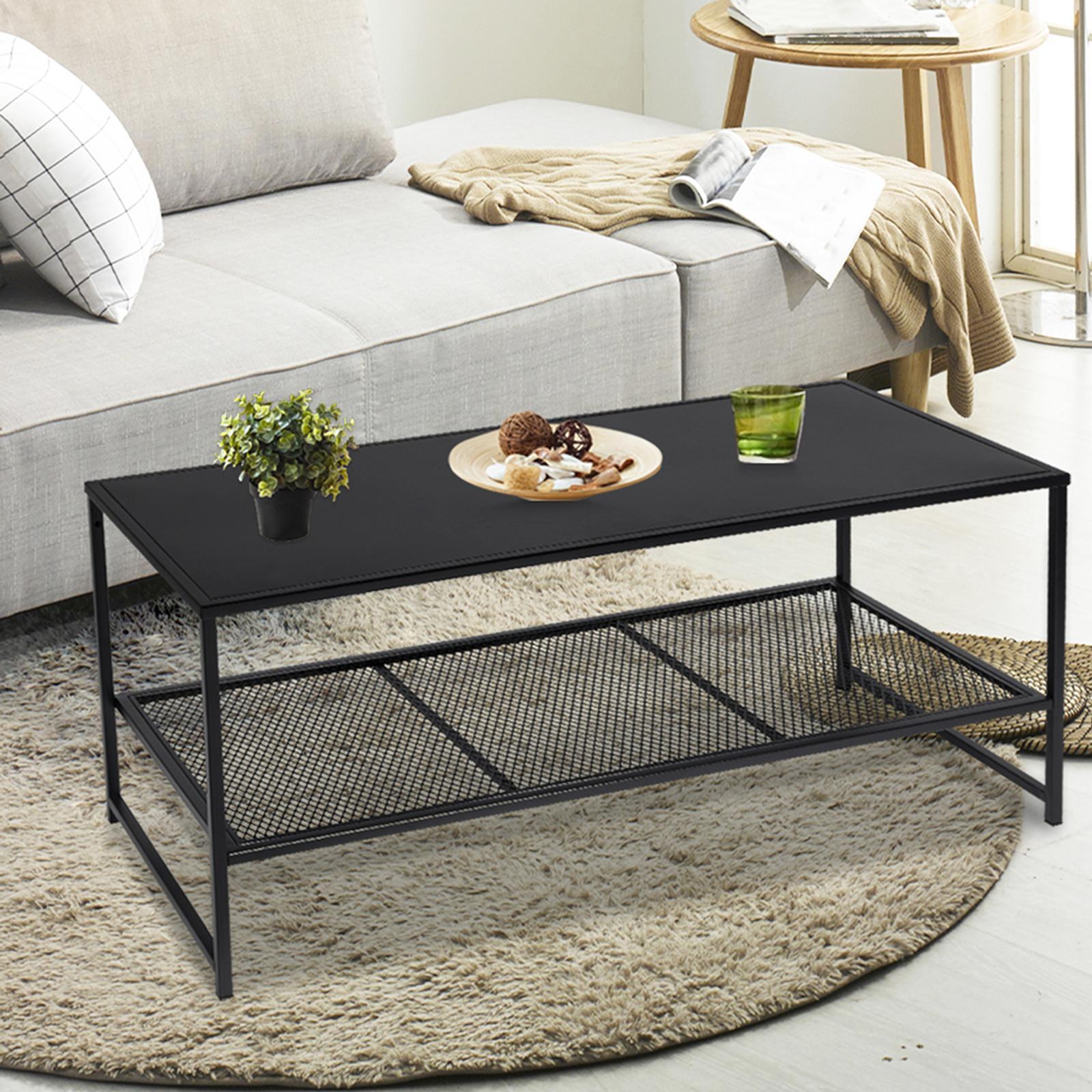 Levede 2-Tier Side Table Spacious Design Steel Home Shelf Waterproof ...