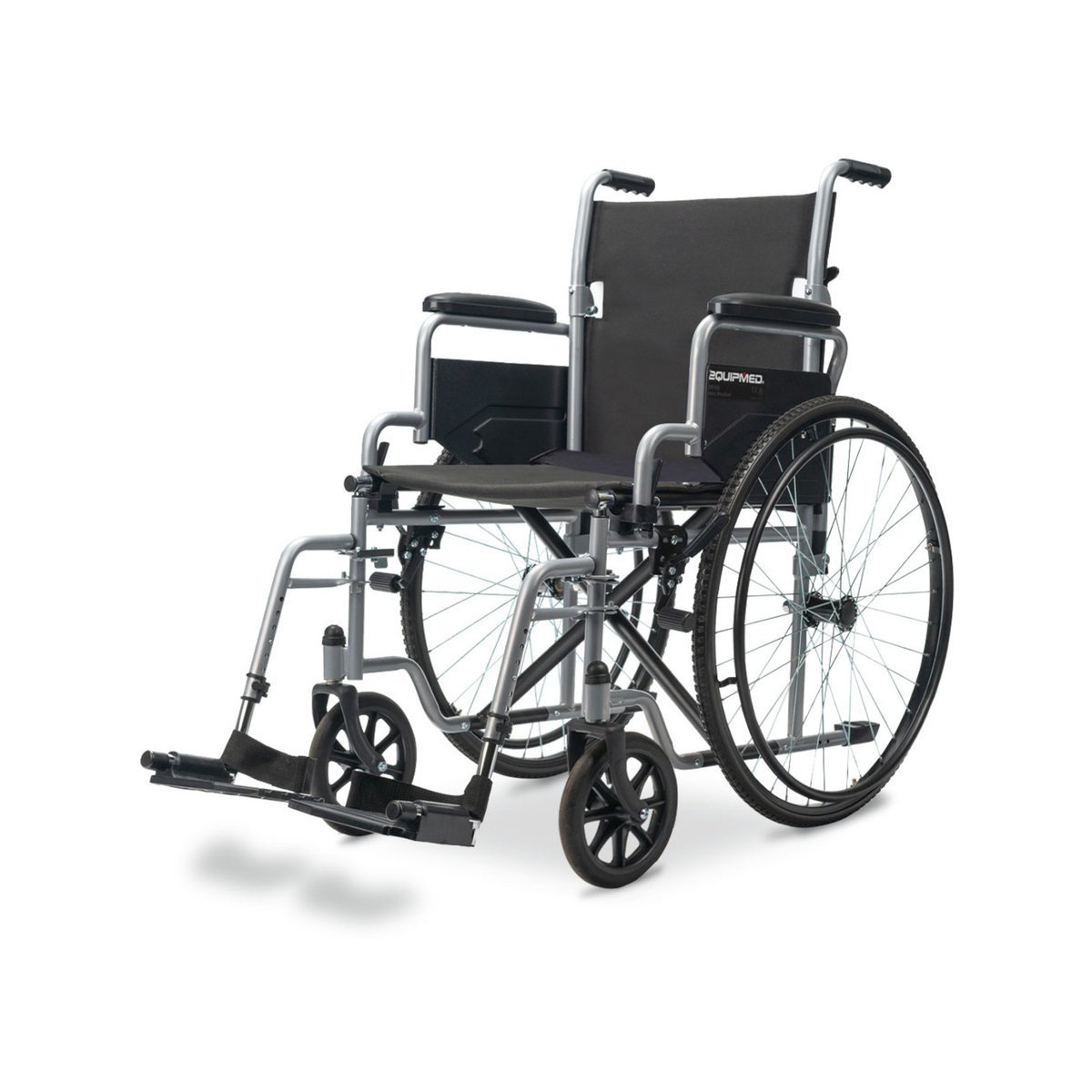 EQUIPMED 24 Inch Folding Wheelchair Lightweight Portable for Elderly ...