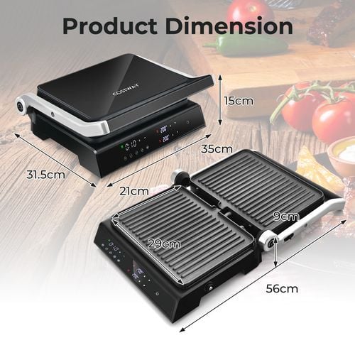 Costway 3in1 2000W Contact Grill Electric Grill Sandwich Maker w/180 ...