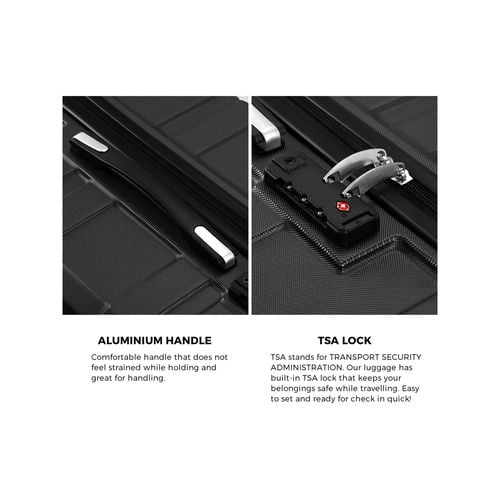 Mazam 3PCS Luggage Suitcase Set TSA Lock Black - Bunnings Australia