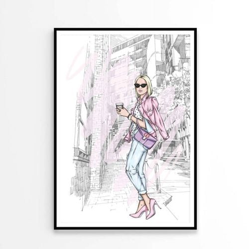 Pink Girl With Fashion Store Print 100% Australian Made 90x120cm ...