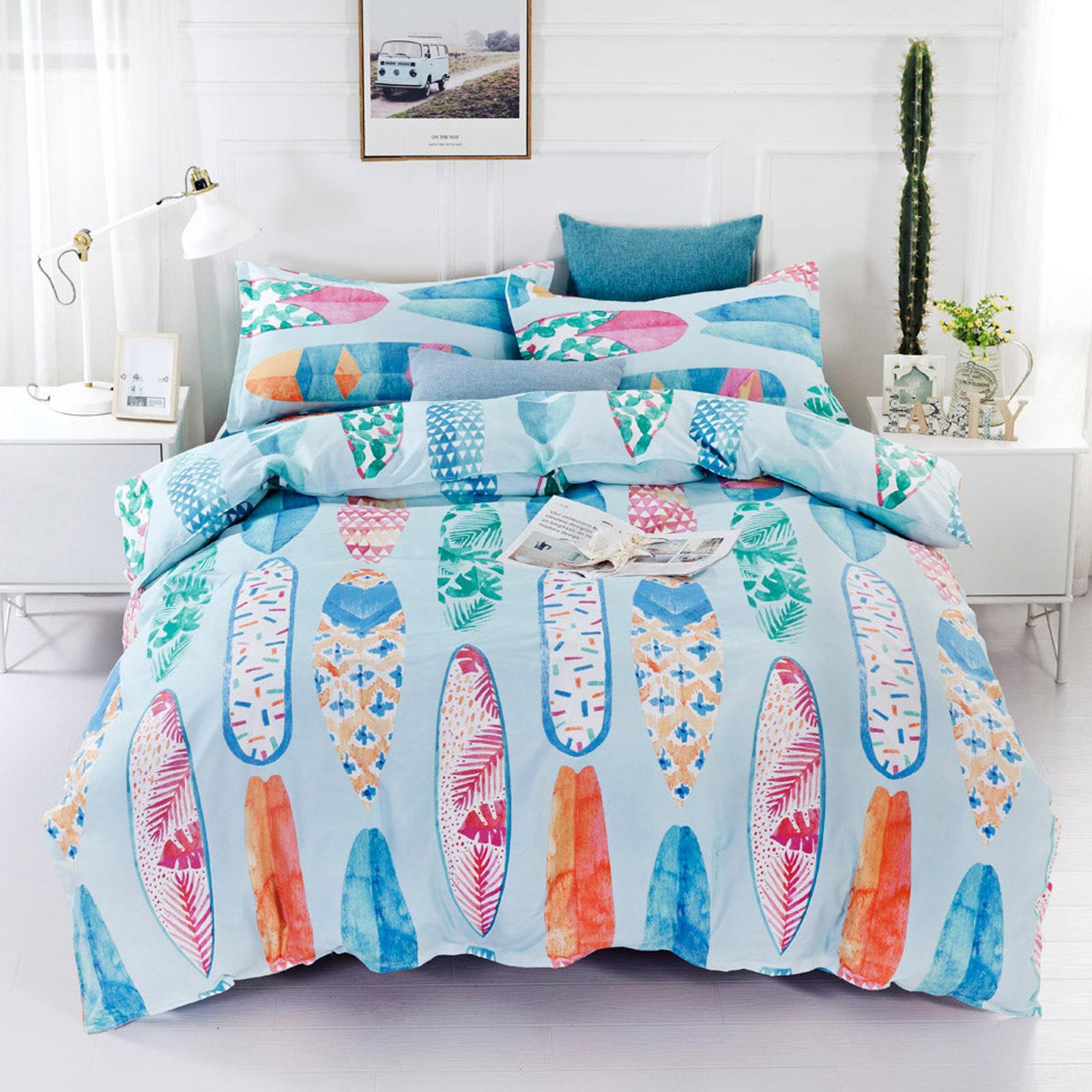 3D Surf Board Quilt Cover Set Bedding Set Pillowcases 44 - Bunnings ...