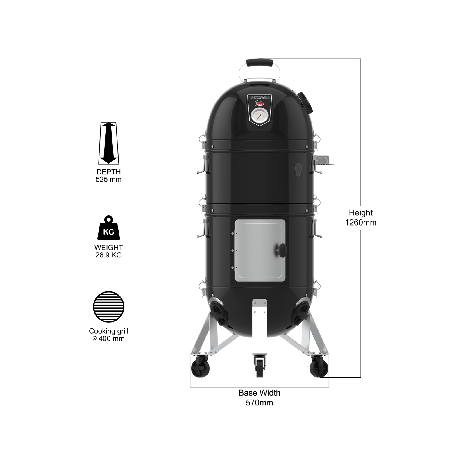 Matador 45cm Black Catalyst Pro Bullet Smoker - Bunnings Australia