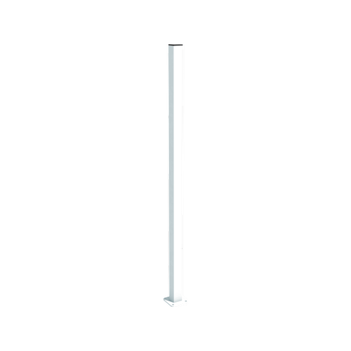 ProtectorAl 50 x 50 x 1000 mm Pearl White Aluminium Garden Post Flanged ...