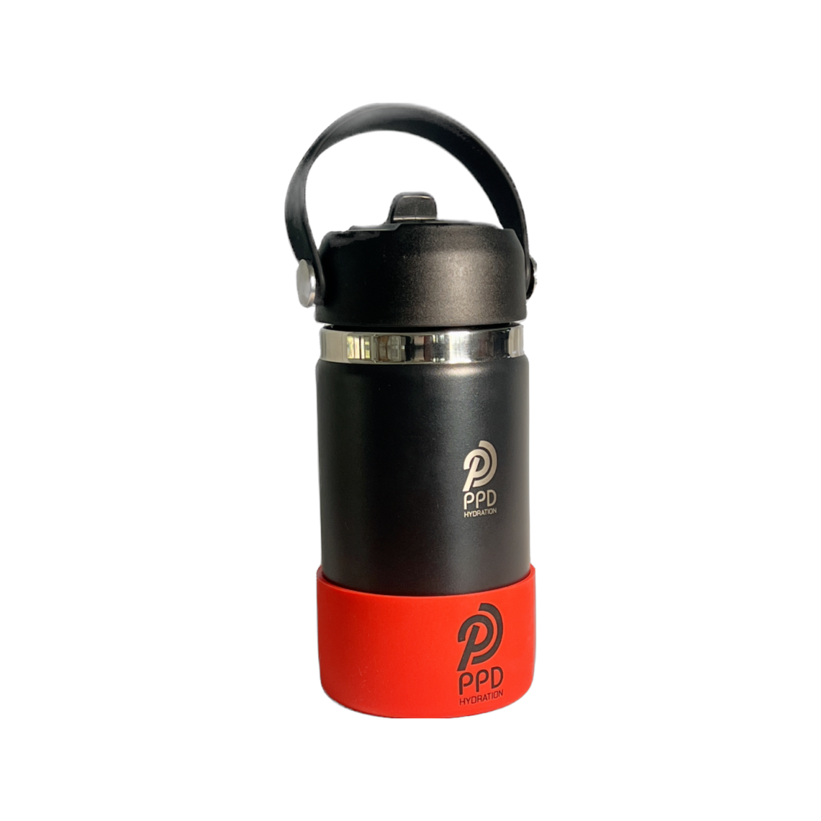PPD Hydrtion 350ml Black Compct Water Bottle W/ Red Bumper Protector ...