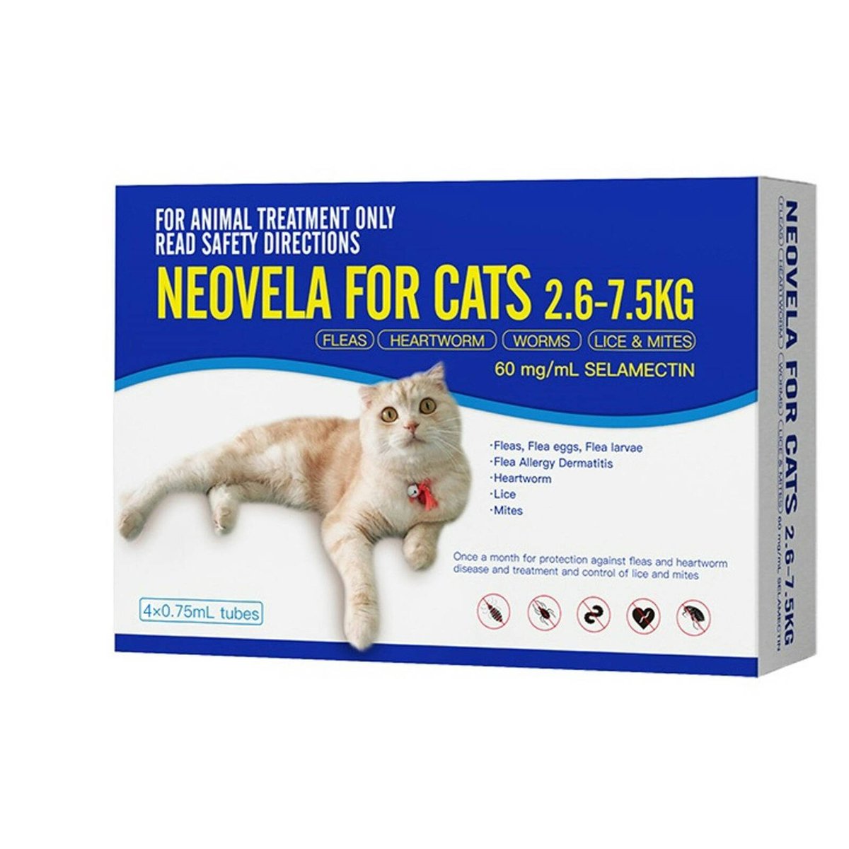 Neovela For Cats 2.6-7.5kg 4pk (Revolution equivalent) - Bunnings Australia