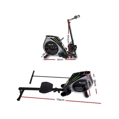 Everfit Foldable Exercise Rowing Machine Silver Black - Bunnings Australia