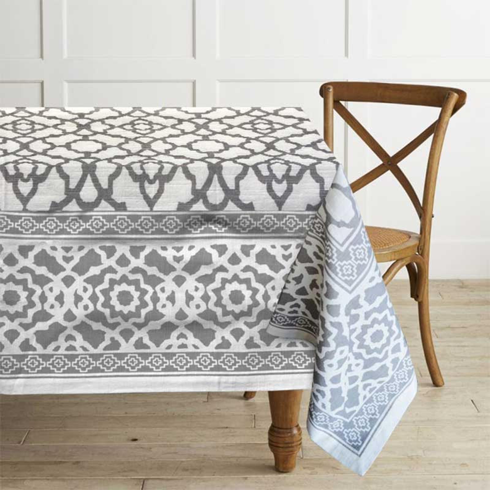 Rans Vintage Cotton Grey Tablecloth 150x300 - Bunnings Australia
