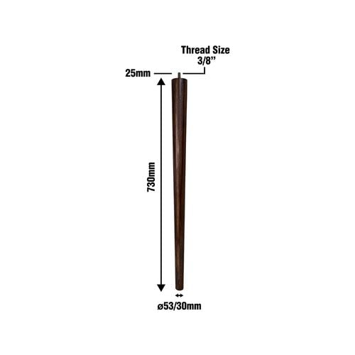 Adoored 53-30-730mm Round Rustic Tapered Wooden Leg - Bunnings Australia