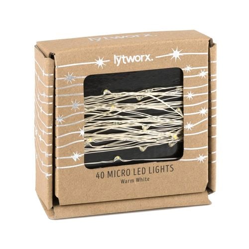 Lytworx Warm White Battery Operated 40 Copper Wire Led Lights ...