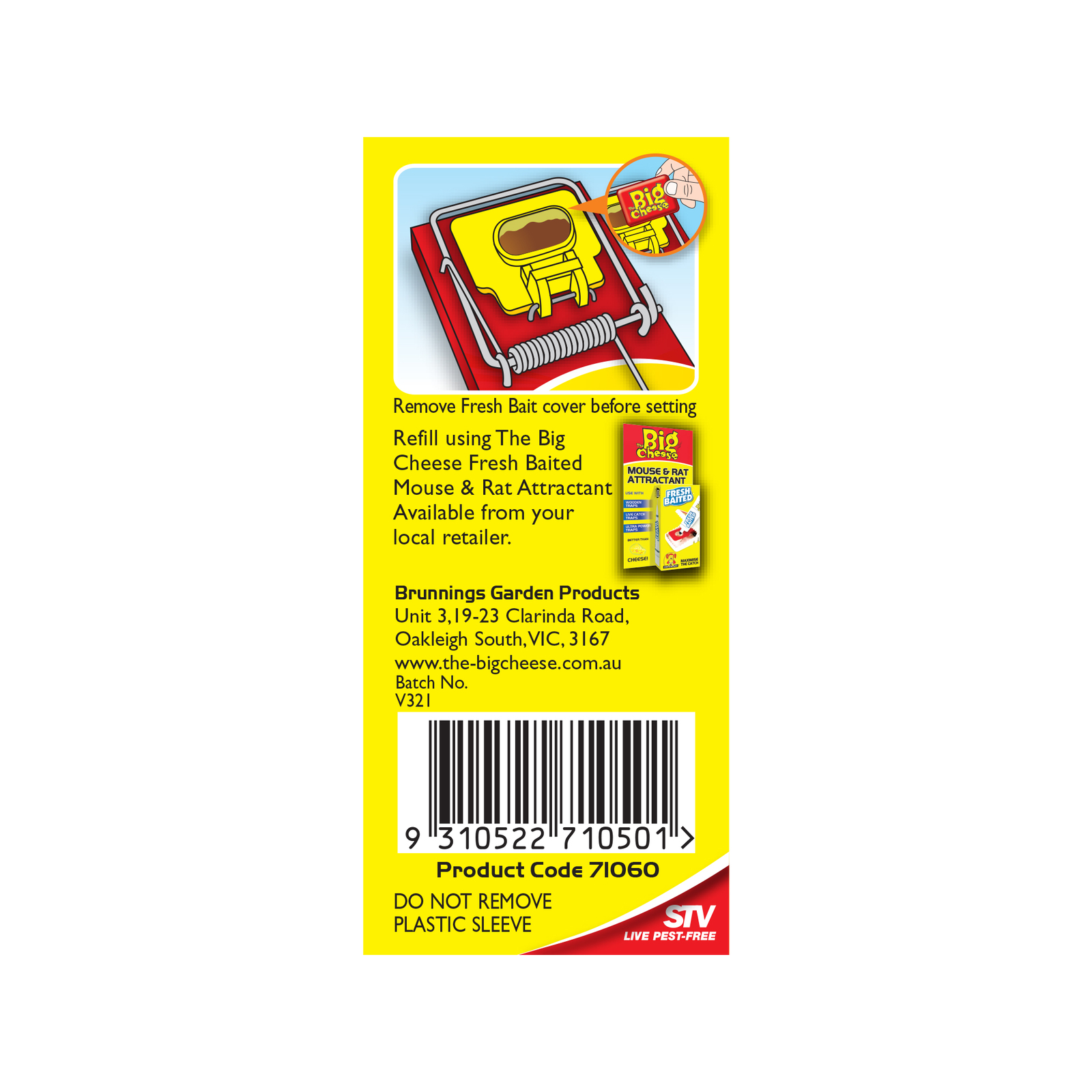 The Big Cheese Fresh Baited Mouse Trap - Bunnings Australia