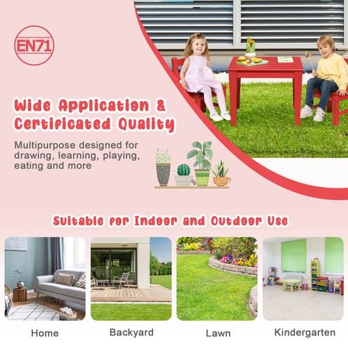Costway Kids Activity Play Table Set Red - Bunnings Australia