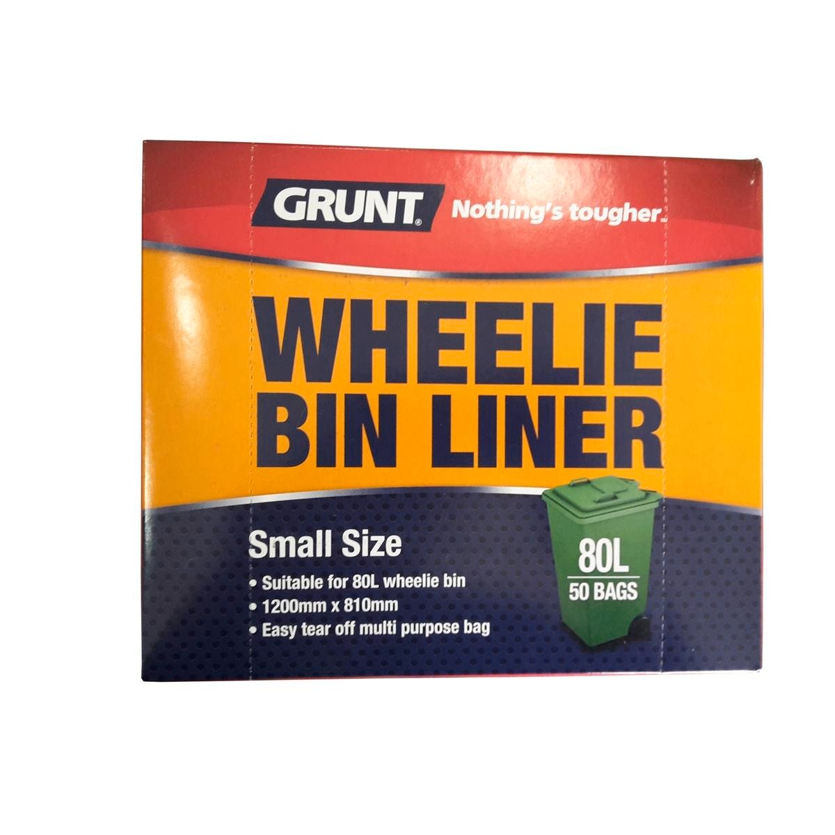 Grunt 80L Small Wheelie Bin Liners - 50 Pack - Bunnings Australia