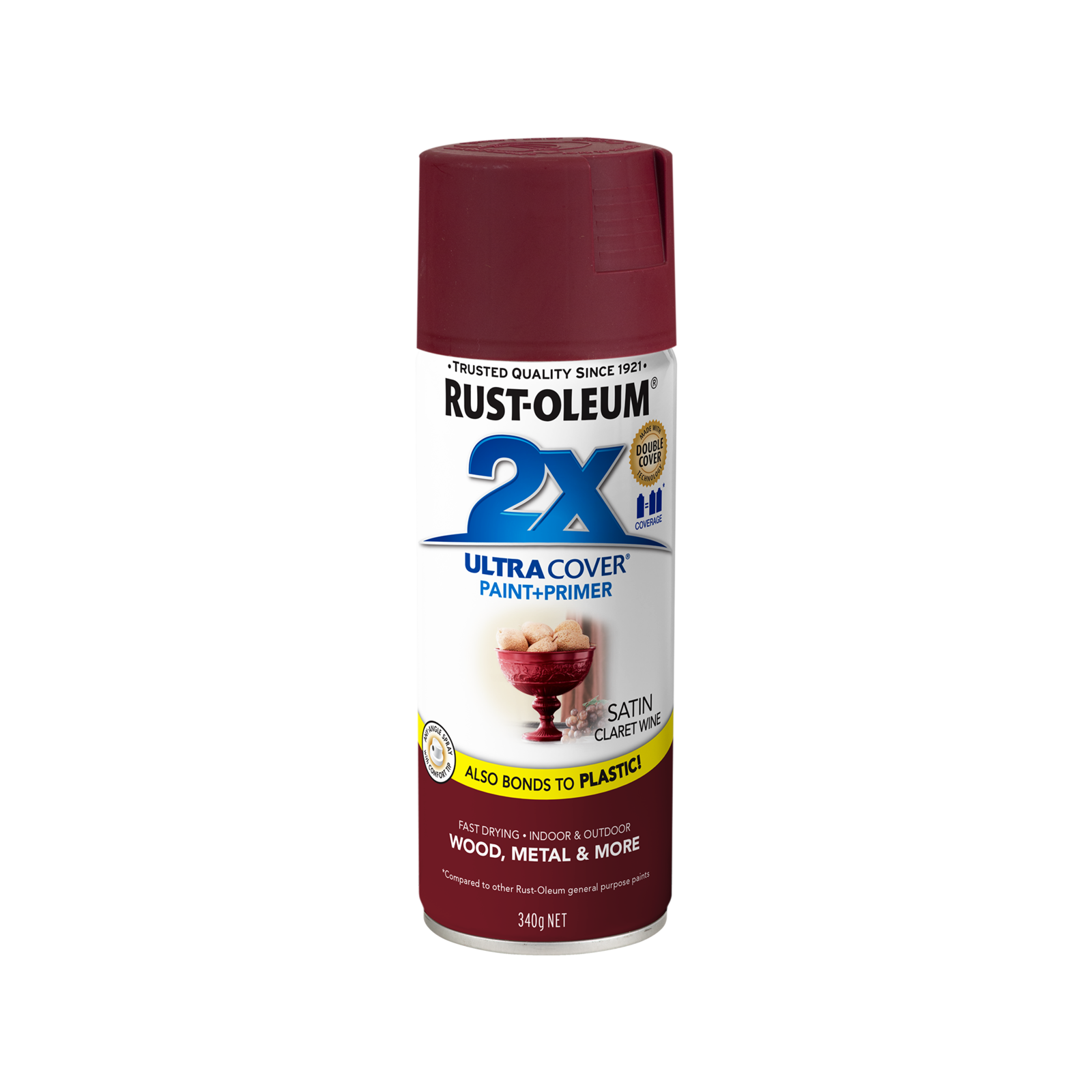 Rust-Oleum 340g Claret Wine Satin 2X Ultra Cover Spray Paint - Bunnings ...