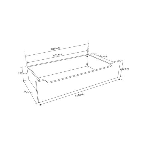 Lugna Storm Scallop Drawer - To Suit 750 x 380mm - Bunnings New Zealand