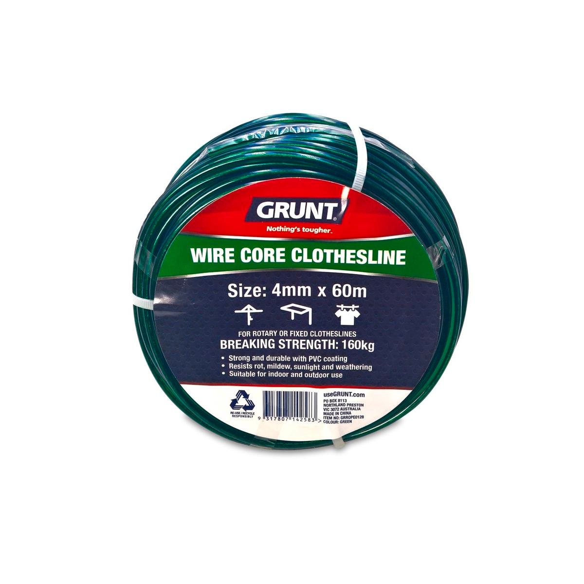 GRUNT 4mm x 60m Green Clothesline Wire - Bunnings Australia