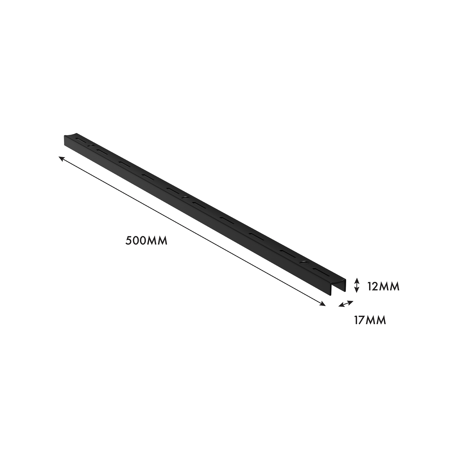 Flexi Storage Home Solutions 500mm Black Single Slot Wall Strip ...