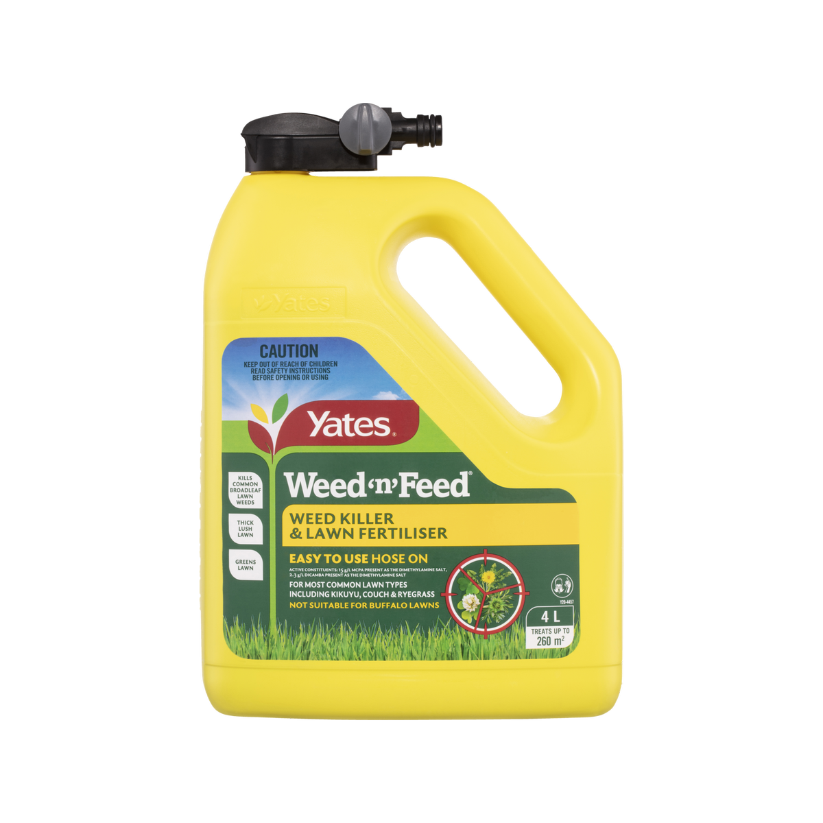 Yates 4L Weed 'n' Feed Hose On Lawn Weed Killer - Bunnings Australia