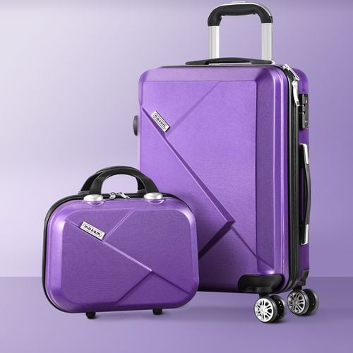 Mazam 2PCS Luggage Suitcase Set TSA Lock Purple - Bunnings Australia