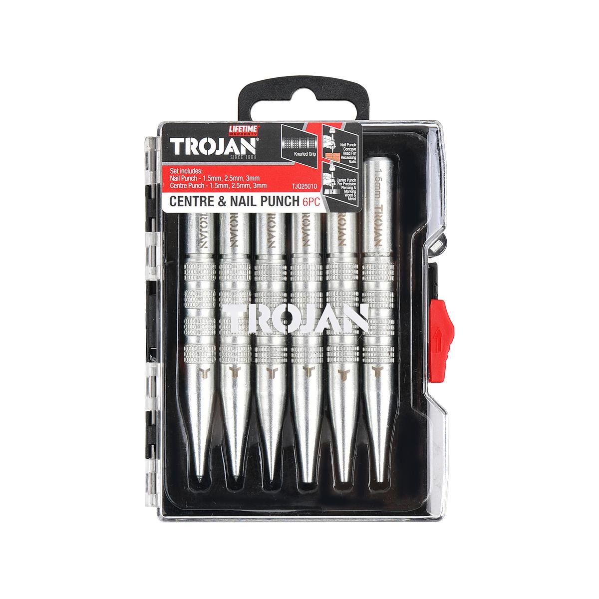 Trojan 6 Piece Centre And Nail Punch Set - Bunnings Australia
