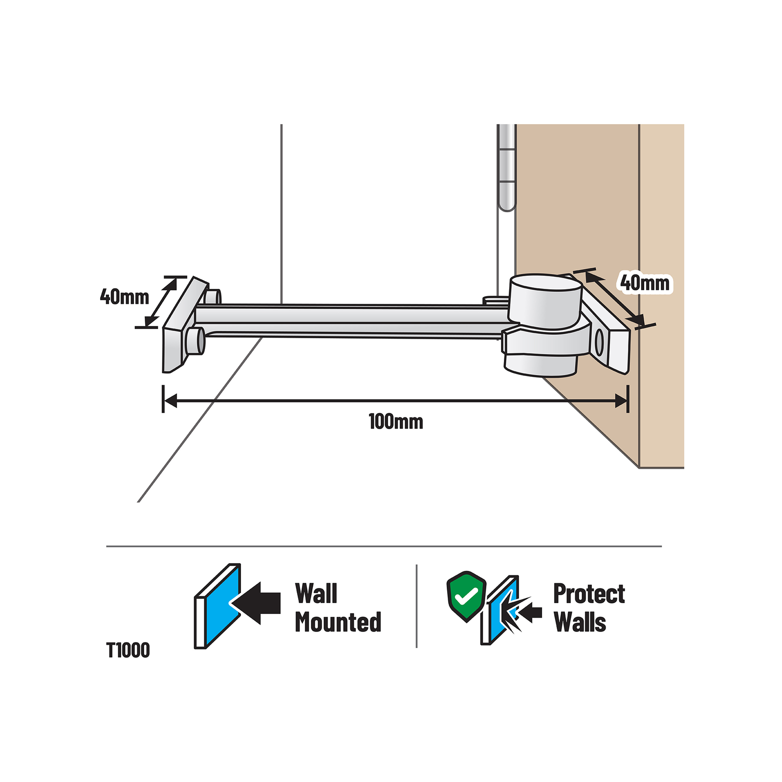 Adoored 100mm White Door Clip - Bunnings Australia