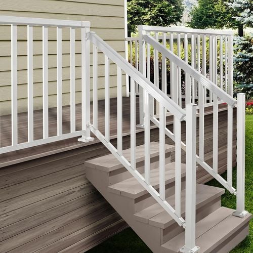 PEAK Aluminium Balustrade 1000mm White End Post - Bunnings Australia