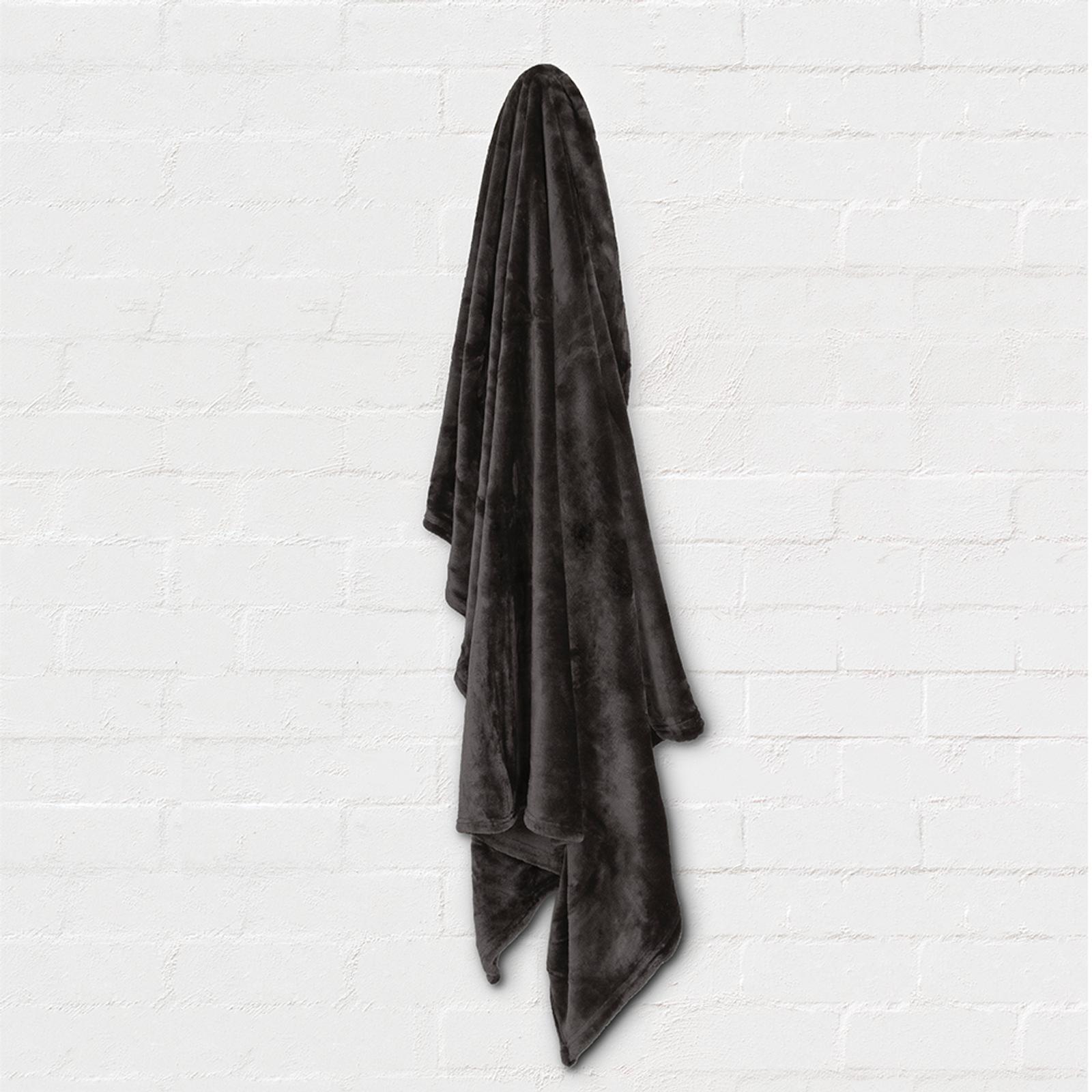 Ardor Boudoir Lucia Luxury 127 x 152cm Charcoal Plush Velvet Throw ...