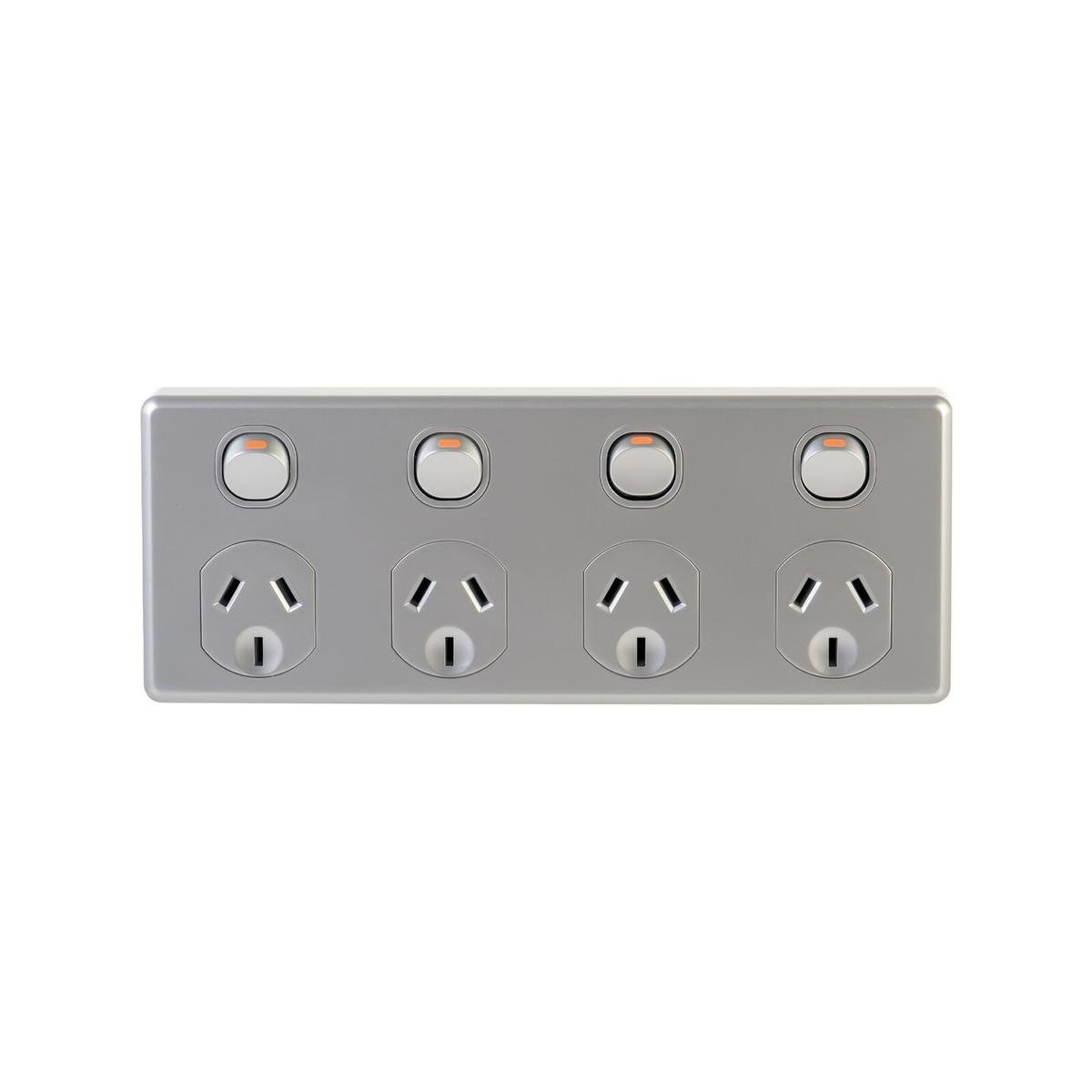 DETA Silver Four Outlet Power Point - Bunnings Australia