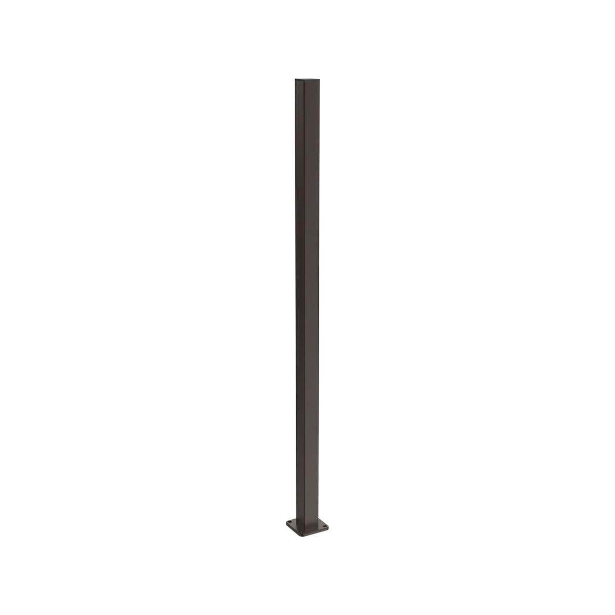 ProtectorAl 50 x 50 x 1000mm H Satin Black Aluminium Garden Flanged ...
